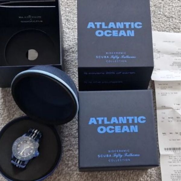 Swatch X Blancpain Fifty Fathoms Atlantic Ocean With Receipt ...