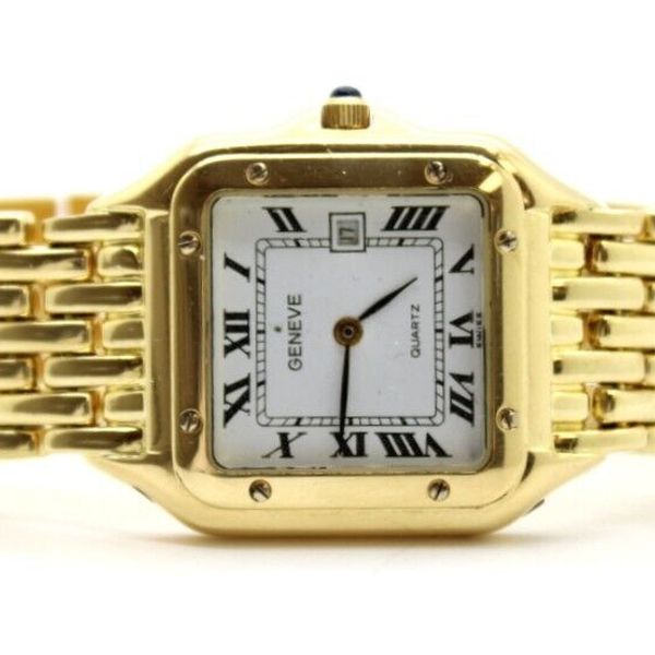 GENEVE Very Rare Cartier-Panthere Style 18K Solid Yellow Gold ...