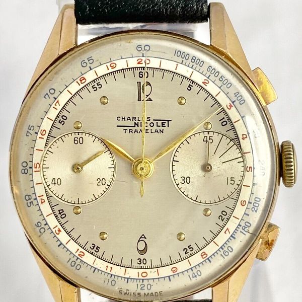 Vintage 1950's Charles Nicolet Tramelan Swiss Made Landeron 39 ...