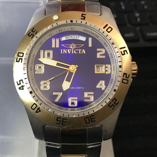 INVICTA 5253 Pro Diver 45mm 2-Tone S. Steel Blue Dial Sport Watch Run ...