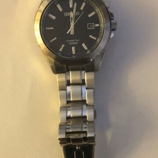 Seiko Kinetic 100M 5M82-0AS0 Mens Stainless Steel Watch | WatchCharts ...