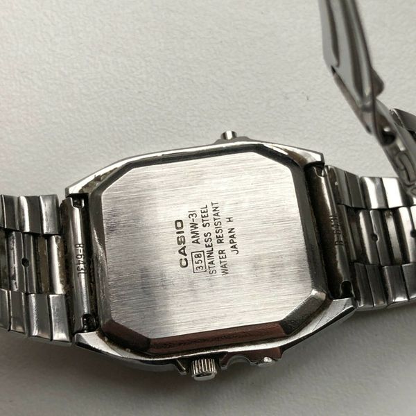 Vintage 1988 CASIO Digital + Analog Quartz Watch [AMW-31] Cal.358 JAPAN ...
