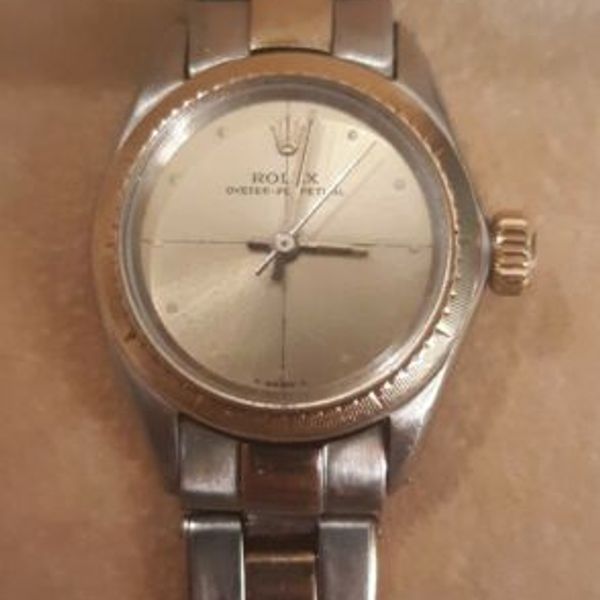 Rolex Oyster Perpetual ZEPHYR Ladies 14k/ss Gold Watch Orig Band & Dial ...