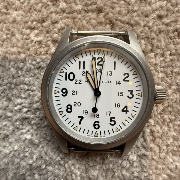 Hamilton H694390 Khaki Military Field Watch White Dial 38mm ...