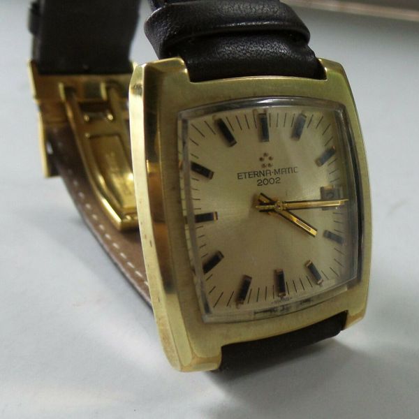 VINTAGE ETERNA-MATIC 2002 AUTOMATIC MEN GENT GOLD PLATED WATCH ...