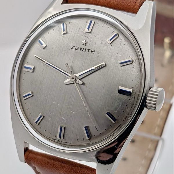 Zenith Manual Wind Cal 2542 Steel 35mm Silver Dial Vintage Watch â ...
