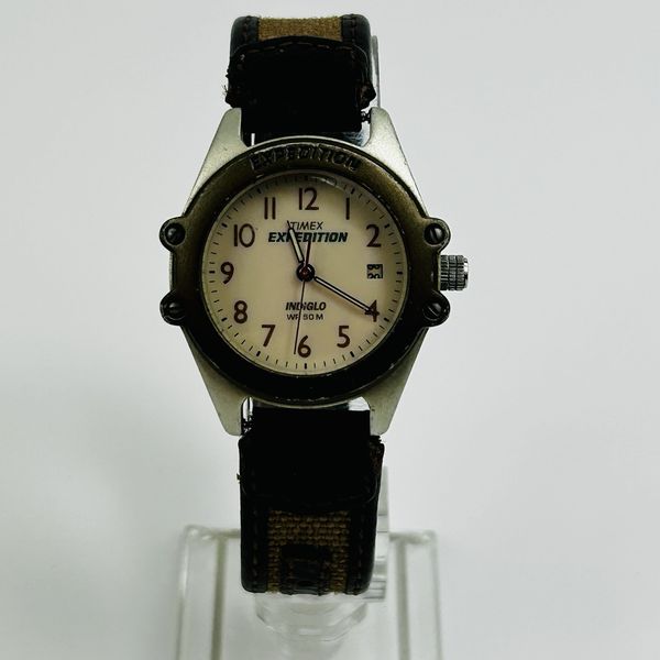 Timex Expedition Watch Women 32mm Indiglo Brown Nylon Band WR50M New Battery | WatchCharts ...