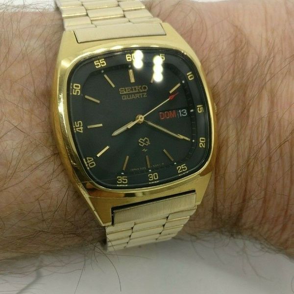Vintage Men's Seiko 7123-5069 SQ Quartz Day Date Runs Well - As New ...