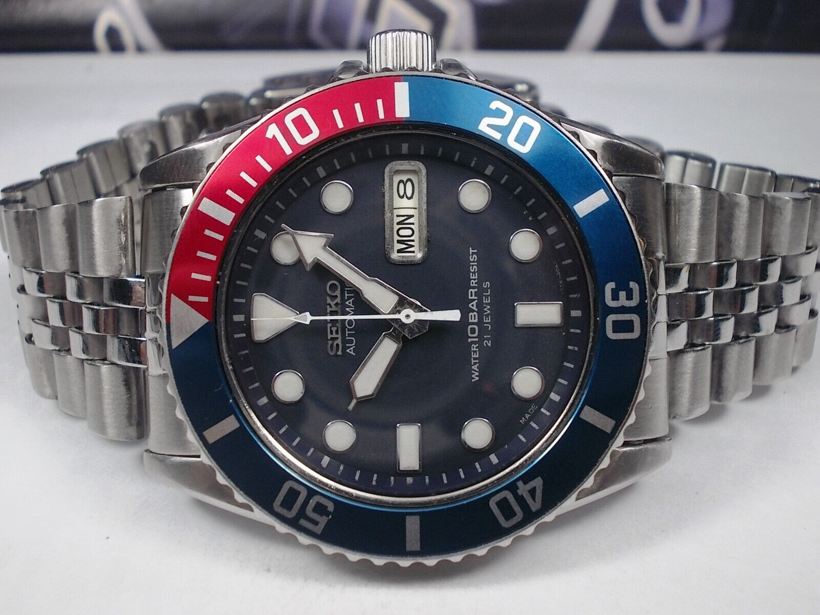 SEIKO 10BAR SKX033J 'JAPAN' DAY/DATE AUTO MENS WATCH 7S26-0040, PEPSI ...