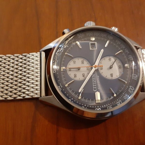 Pristine Citizen Eco-Drive Chronograph Watch Domed Crystal over Deep ...