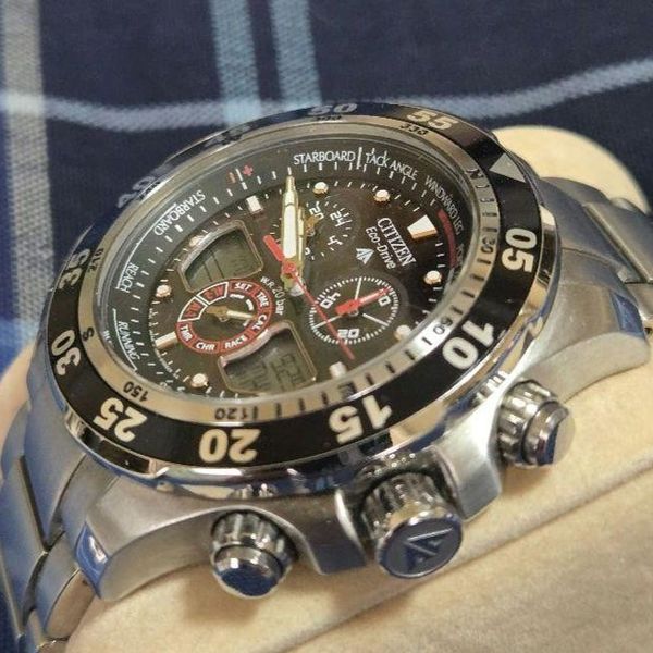 CITIZEN Promaster C660 Yacht Timer Eco-Drive Chronograph Black Silver ...