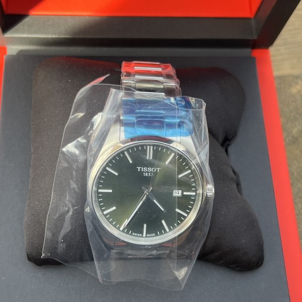 TISSOT PR100 T1504101109100 GREEN DIAL STAINLESS STEEL MENS WATCH 40 MM ...