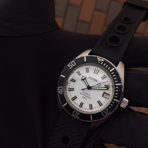 Boctok Vostok Amphibian Polar White Dial SE 020B34 Special Edition Dive ...