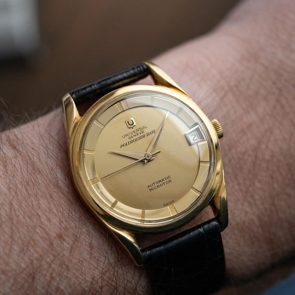 [WTS] 1958 Universal Genève Polerouter date 104503/1 - Solid 18K Yellow ...