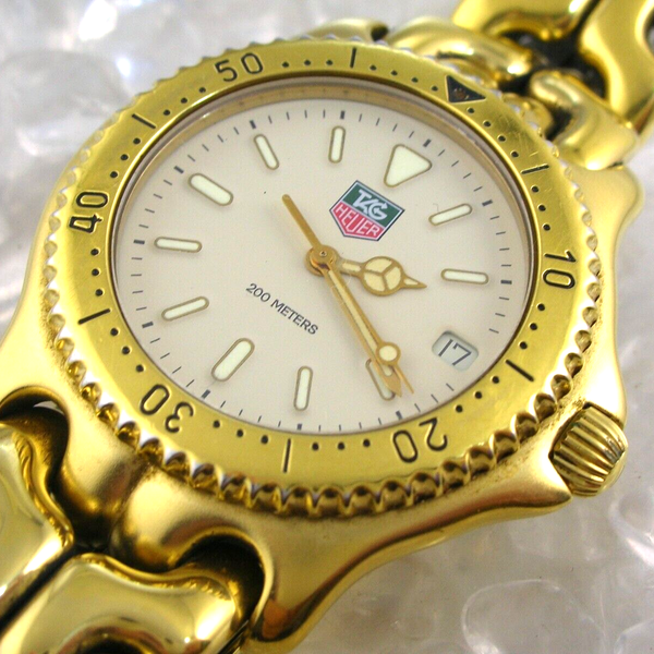 TAG HEUER S/EL SEL, professional 200m, MENS case diver,18k GOLD PLATED ...