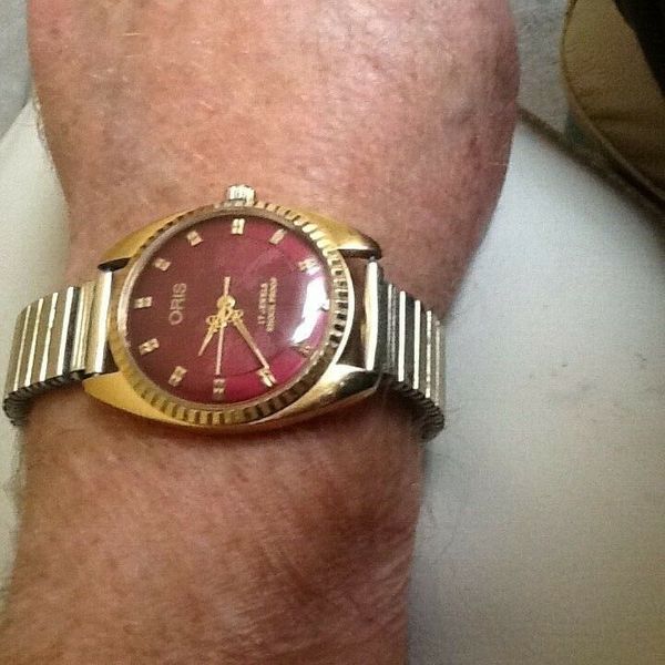 Oris Vintage Watch Coin Bezel, Gold Plated Immaculate Manual Gentlemen ...