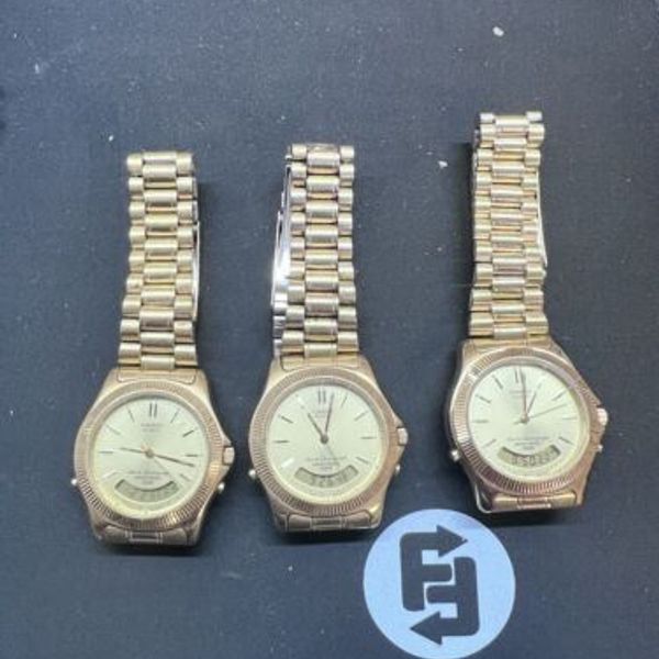 3 Casio Vintage Menâ s AQ-313W Module 388 Quart Retro Alarm Chrono ...