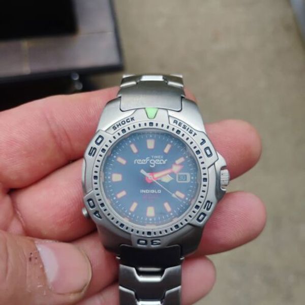Vintage Timex Reef Gear 200M Dive Men's Watch New Battery 40MM Case ...