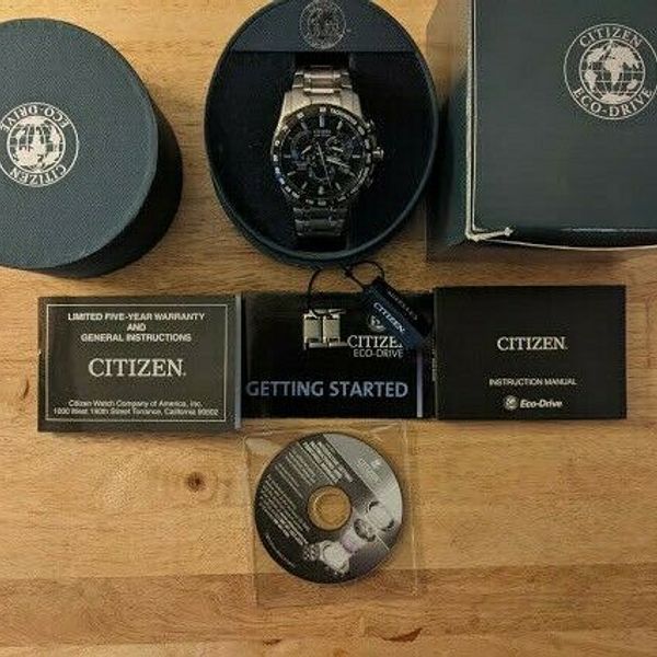 Citizen Eco-Drive Perpetual Chrono Atomic Men's Titanium Watch AT4010 ...