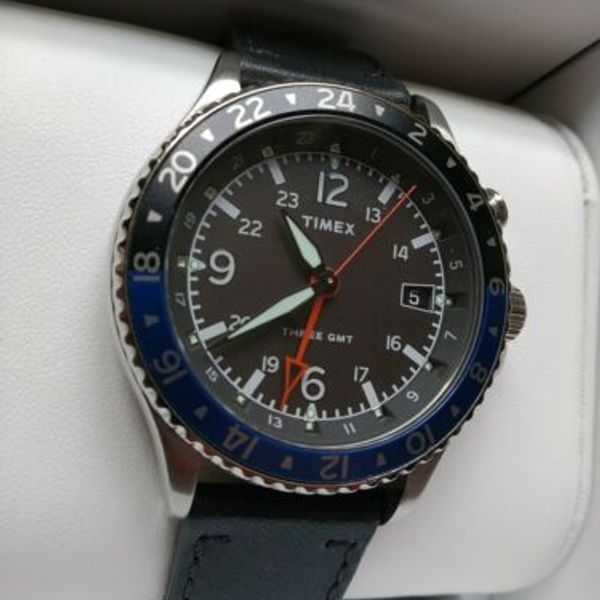 TIMEX Three GMT Dual Time Indiglo Quartz Watch | WatchCharts