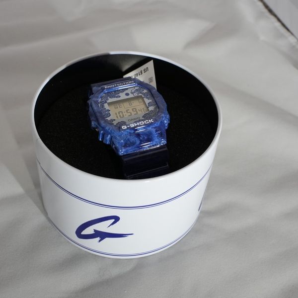 Casio G-Shock DW-5600BWP-2D Chinese Porcelain Ceramic Dragon Design Men ...
