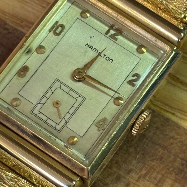 Vintage Hamilton Barton-B 14K Solid Gold 19J Art Deco Tank Watch ...