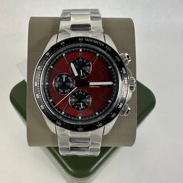 FOSSIL Men's Autocross Multifunction Tachymeter Day Date Red Dial Watch ...