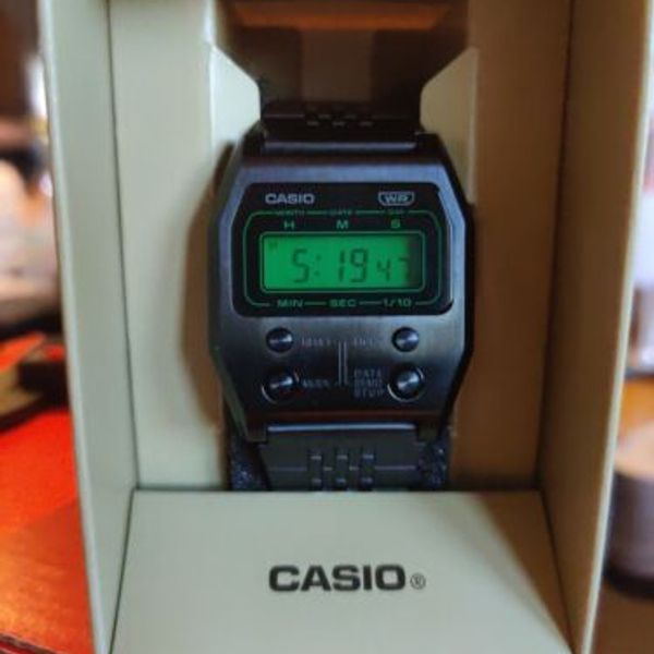 Casio Vintage Collection A1100B-1EF DLC Coated Stainless Steel Digital ...