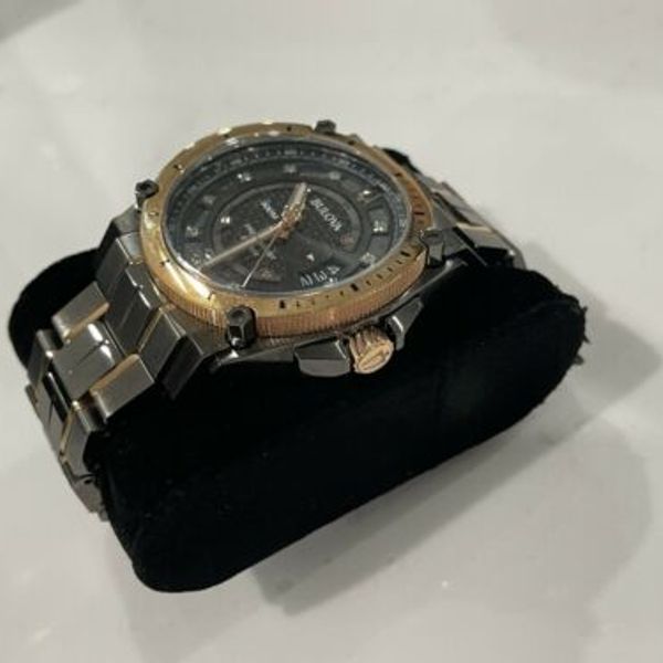 NEW Bulova 98D149 Precisionist Diamond Dial Chronograph S.S. 46mm Men's ...