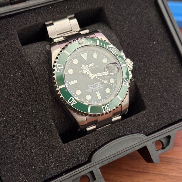 Seiko Kermit Sub Style MOD Watch with Oyster Bracelet! ð ...