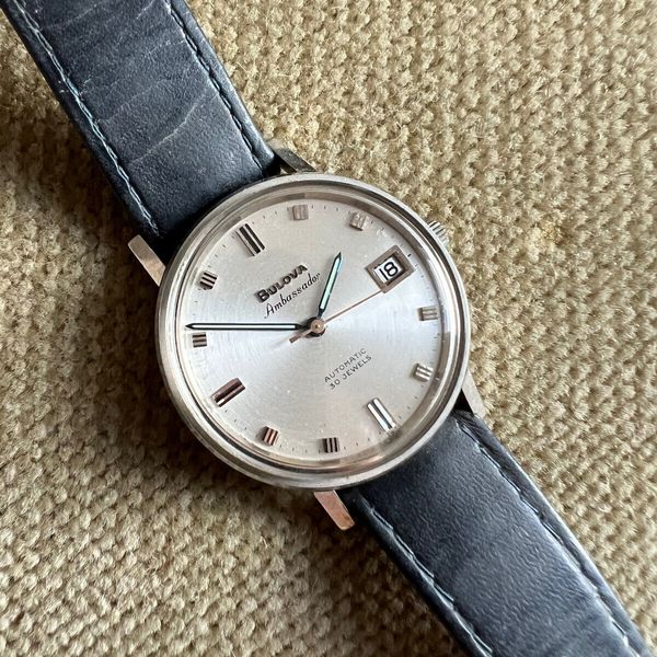 Min Vintage Bulova Ambassador Automatic Wristwatch Steel 35mm 30 Jewels ...