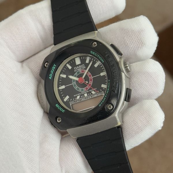 Rare Vintage Casio Pro Trek APX-100 Altimeter Ana-Digi Sports Watch JDM ...