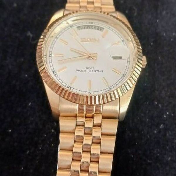 Elgin Presidential Mens Calendar Watch Model FC400B With New Battery ...