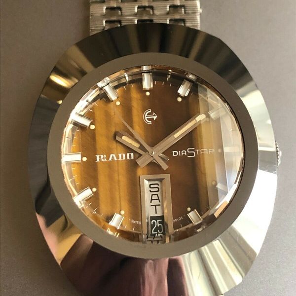 1970s Vintage Rado DiaStar 8/1 Automatic Watch Tiger Eye Dial Quickset ...
