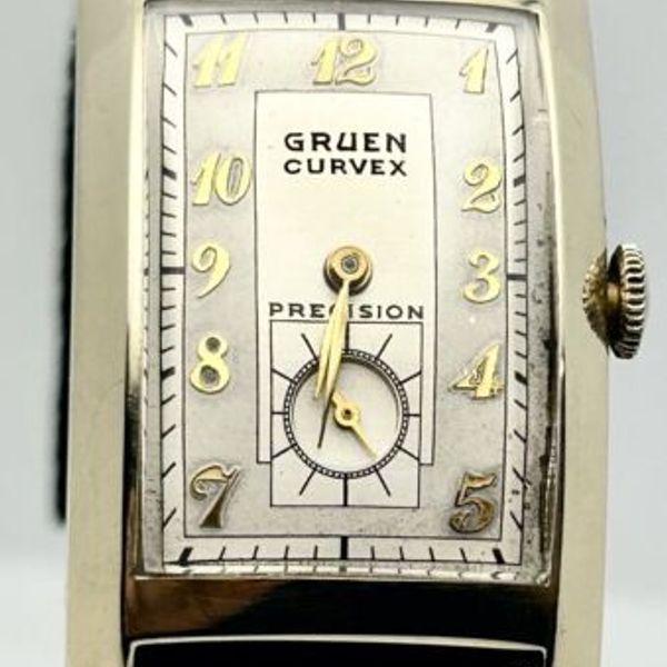 Vintage 1940s Gruen Precision Curvex Men's Watch NEAR MINT new crystal ...