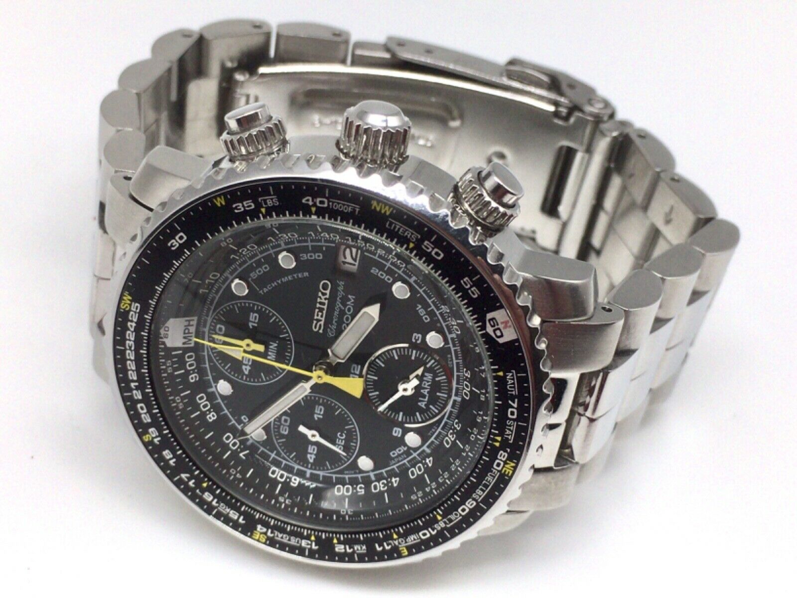 VINTAGE SEIKO FLIGHTMASTER CHRONOGRAPH SNA411P1 7T62 OEBO MENS WATCH ...