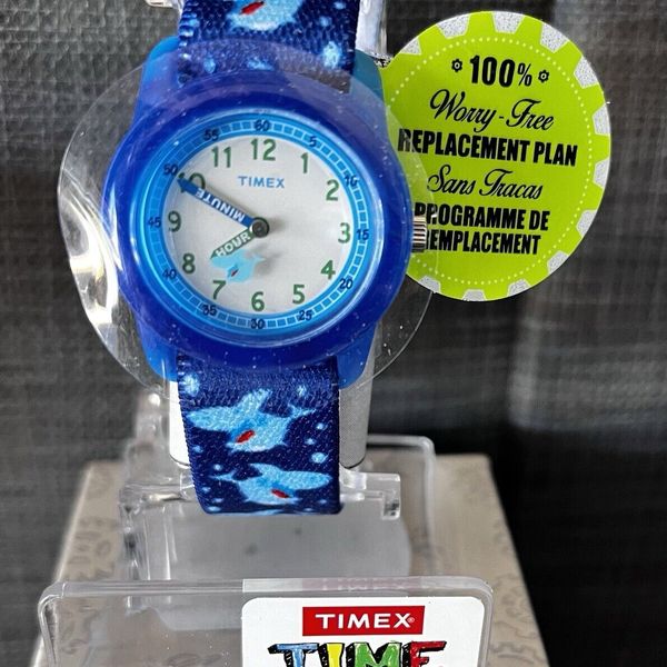 Timex TW7C13500, Kid's Time Machines Elastic Watch, Shark Themes, Time ...