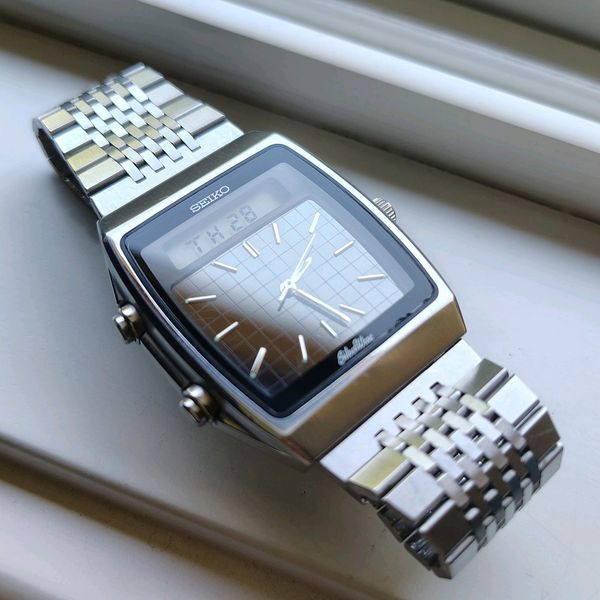 Seiko H557-5240 Analog Digital Quartz Vintage Black Watch With Extra ...