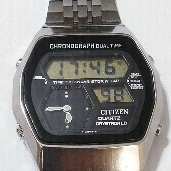 VINTAGE CITIZEN QUARTZ CRYSTRON LC ,CHRONOGRAPH DUAL TIME , DE LOS AÑOS ...