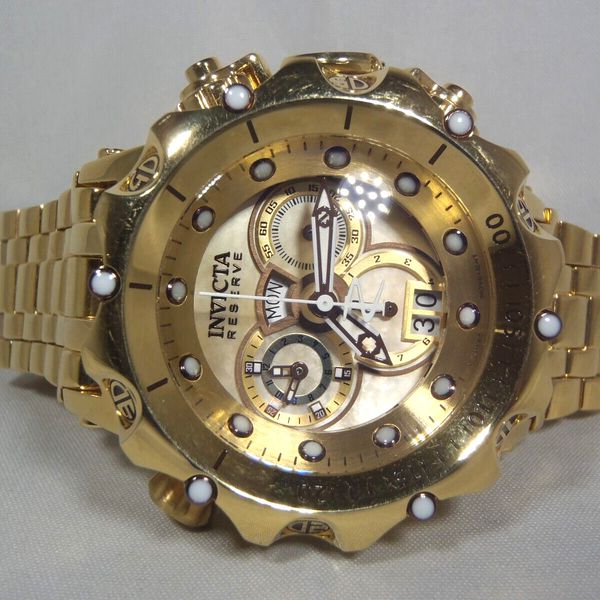 Invicta Reserve Venom Fusion Gold Label Shutter Swiss Quartz Watch ...