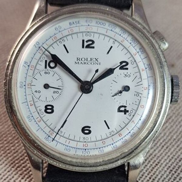 OLD MEN'S watch ROLEX MARCONI ,chronograph manual wind,rare, one pusher ...
