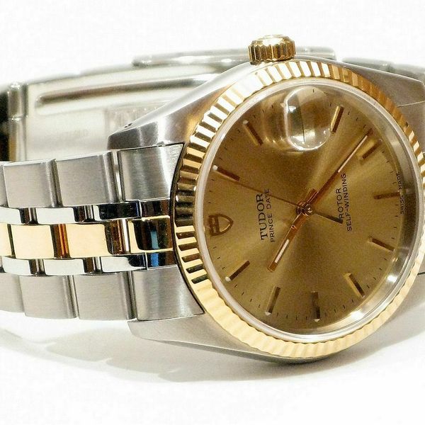Rolex Tudor 18K Gold Two Tone Watch 74033 OysterDate Prince Unisex Box ...