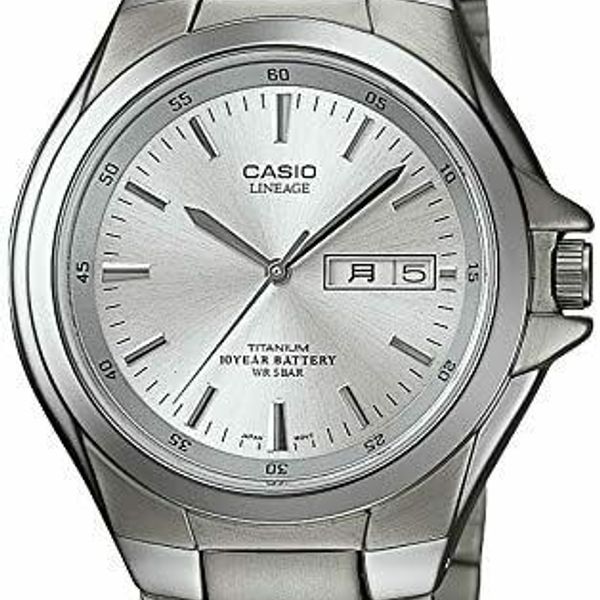 Genuine CASIO LINEAGE LIN-171J-7AJF Titanium Analog Silver Men's Watch ...