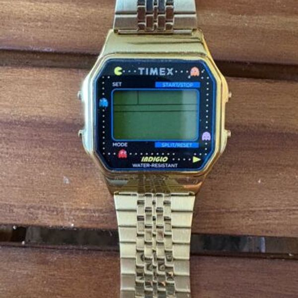 Timex X Pacman T80 Digital Stainless Steel - Gold | WatchCharts Marketplace