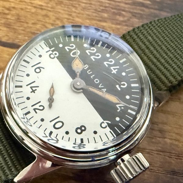 WW2 BULOVA MILITARY WATCH 24 HOUR DAY/NIGHT WATCH NEEDS SERVICE ...