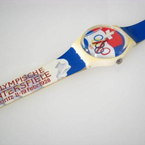 ST. MORITZ 1928! Colorful Swatch ATLANTA Olympic Watch-NOS ...