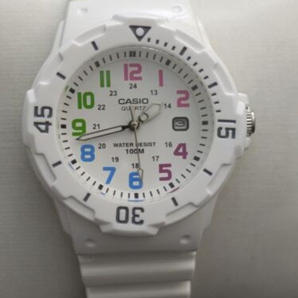 Casio Easy Read Watch Women Quartz 33mm White Date 3363 LRW-200H New ...