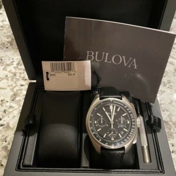 Bulova 96B251 Moon Apollo Lunar Pilot Special Edition Men Watch - Black ...