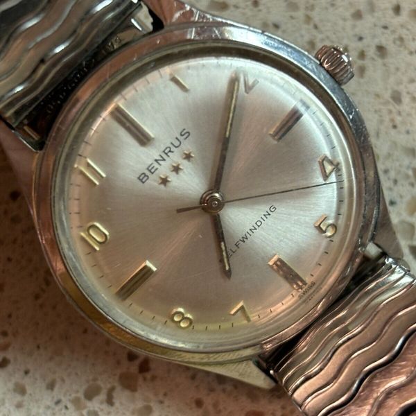 Vintage Benrus 3 Star Self-Winding Automatic Stainless Steel Watch ...