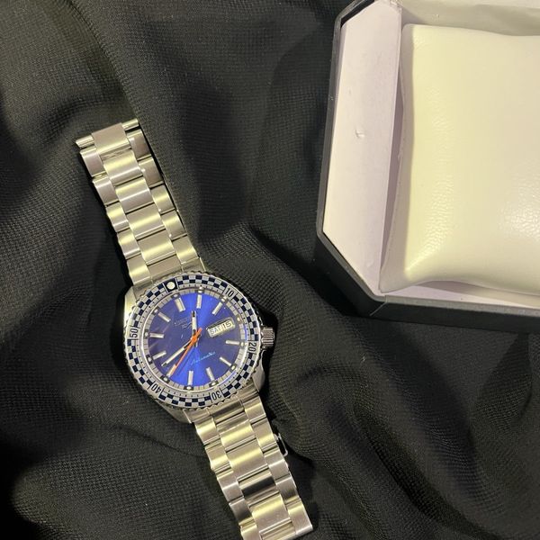 Classic Seiko 5 Sports Automatic Men's Watch Blue Dial Checker Special ...